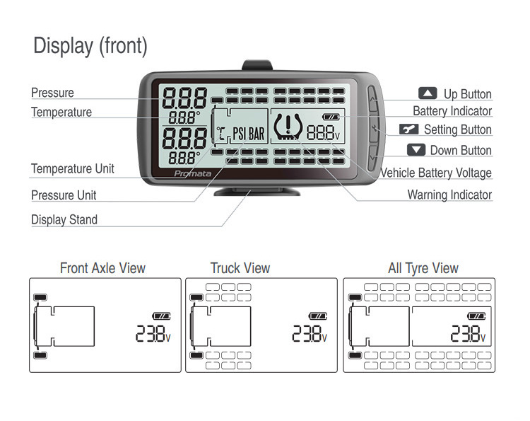 203psi Truck Tpms Tire Pressure Monitoring Sensor System 8 Sensor For ...