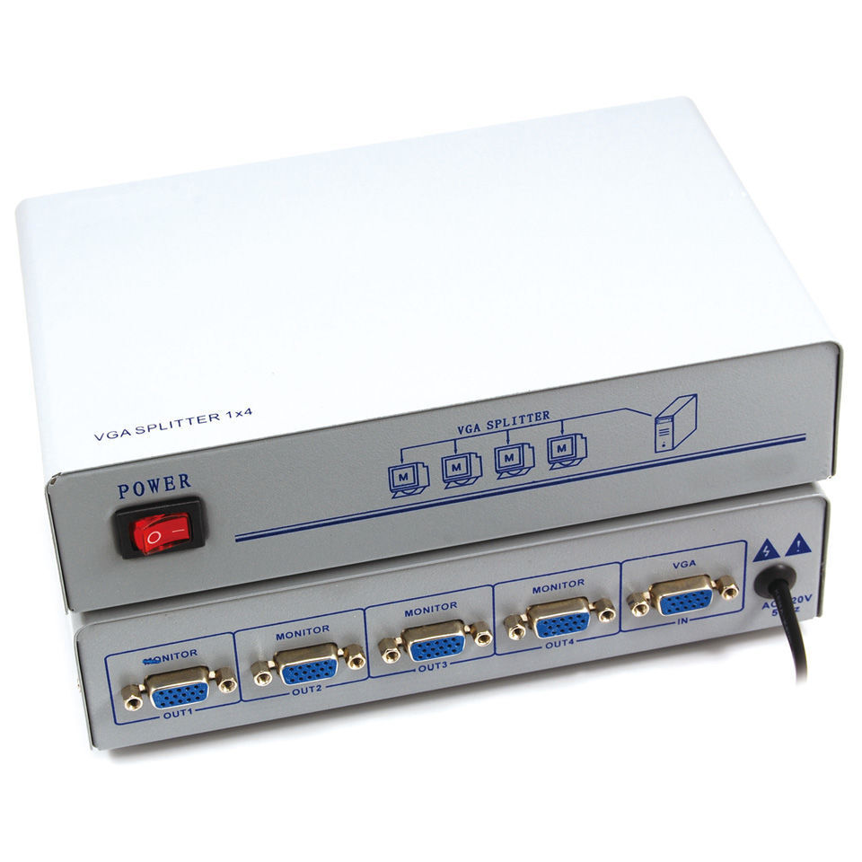 2 In 4 Out VGA VGA Video Switcher 2 In 4 Out - HD 1080P Splitter For ...