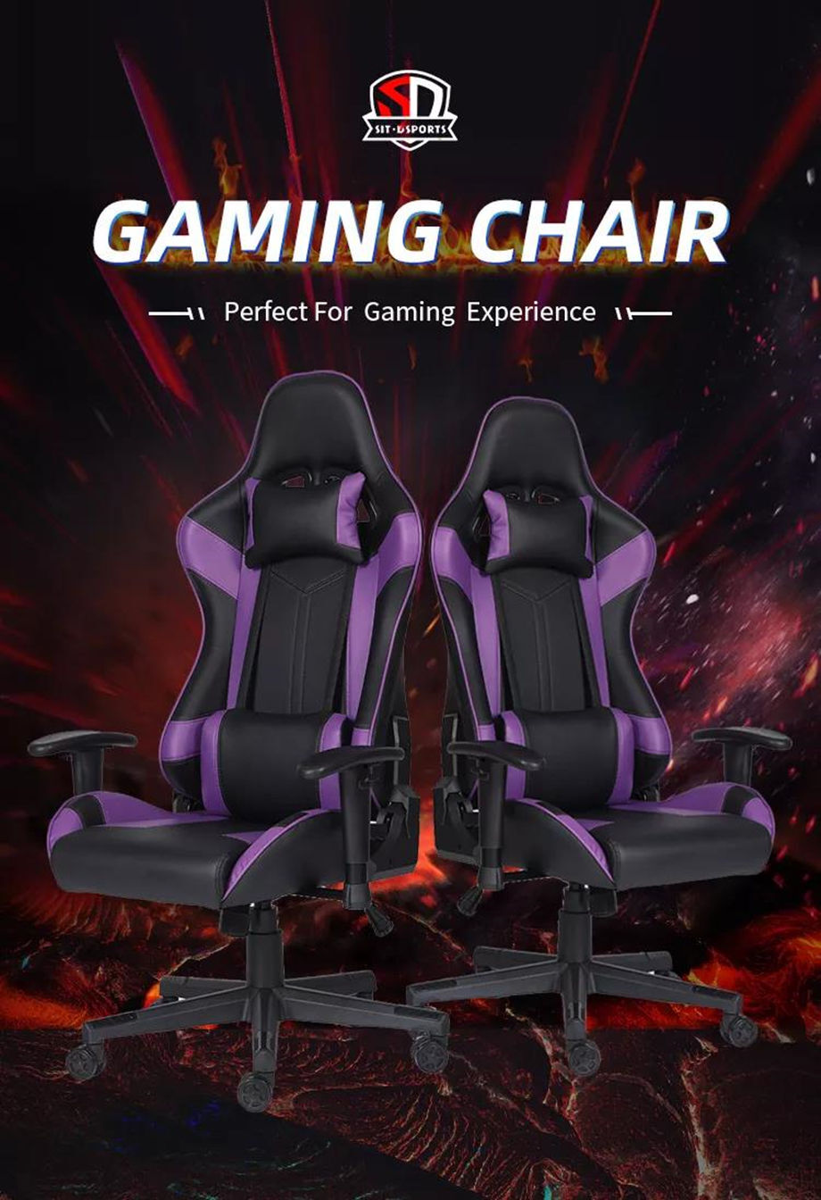 Buy Wholesale China High Back Adjustable Massage Gaming Chair Purple ...