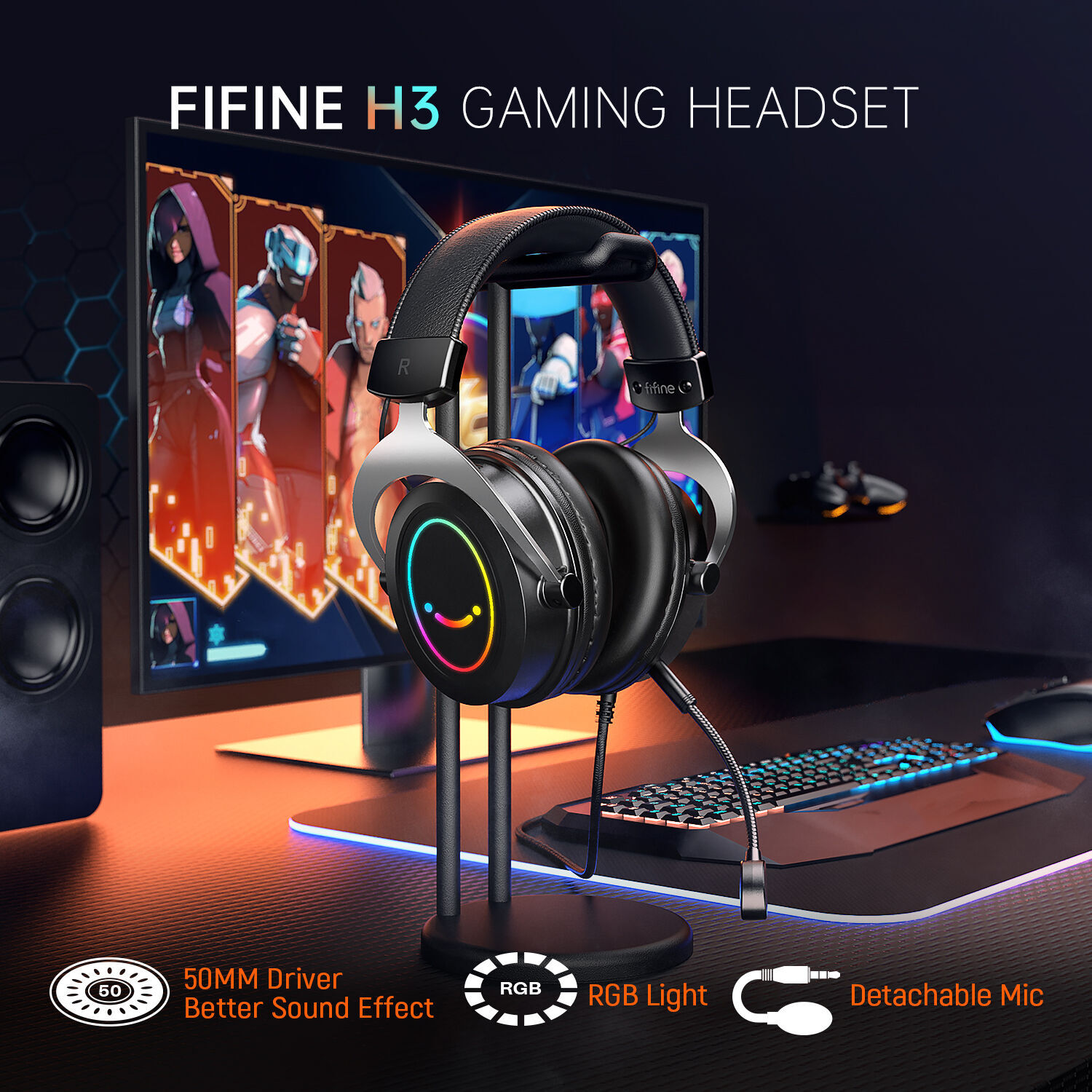 Buy Wholesale China Fifine Ampligame H3 Wired Gaming Earphone Mic ...