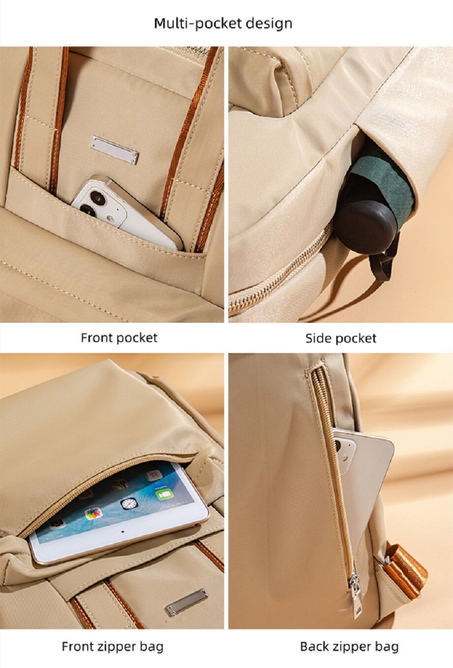 Factory Price Fashion Large Capacity Backpack Girls Student Oxford High ...