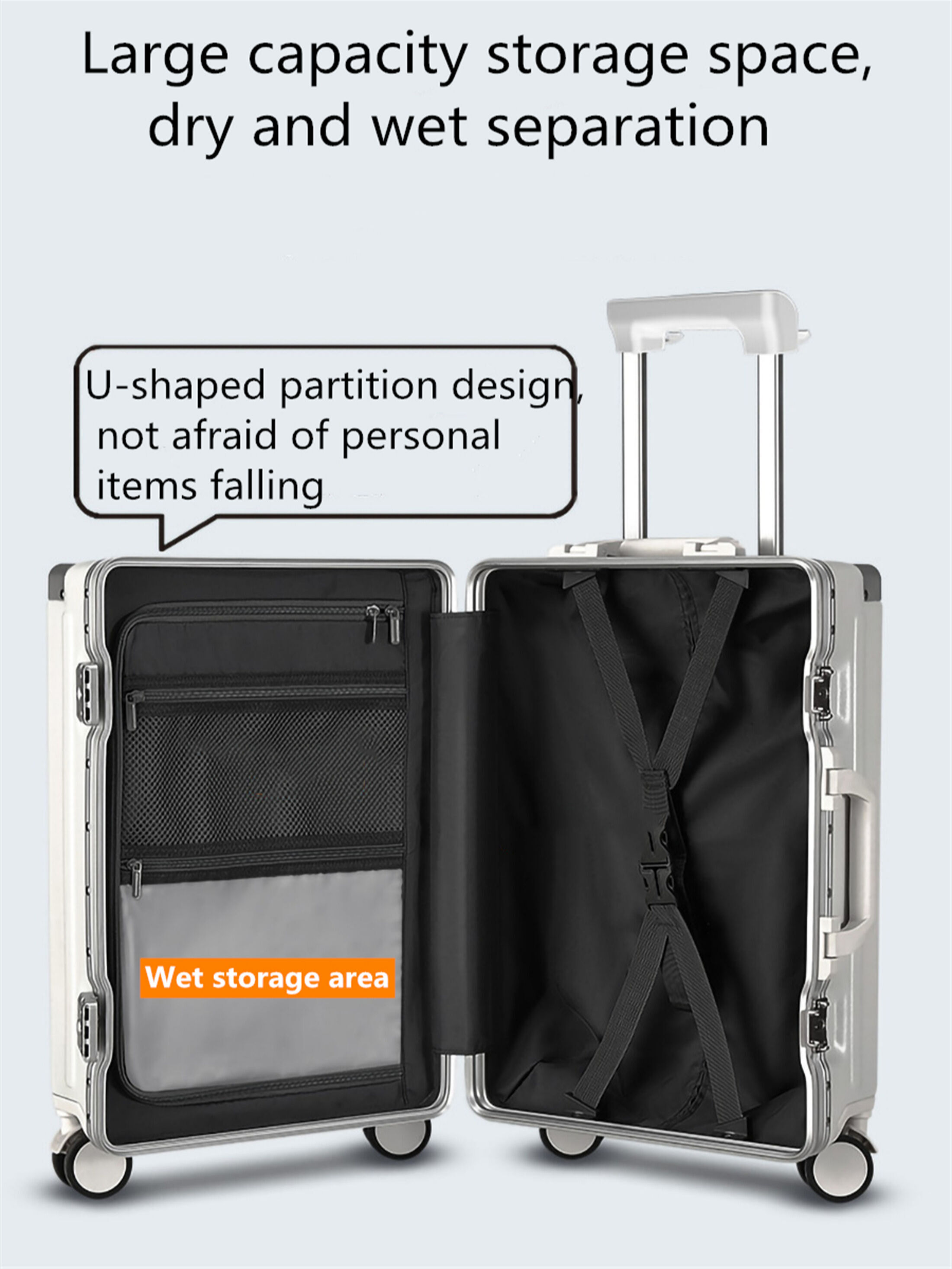 New Designer Trolley Case With Phone Holder Waterproof Smart Luggage ...