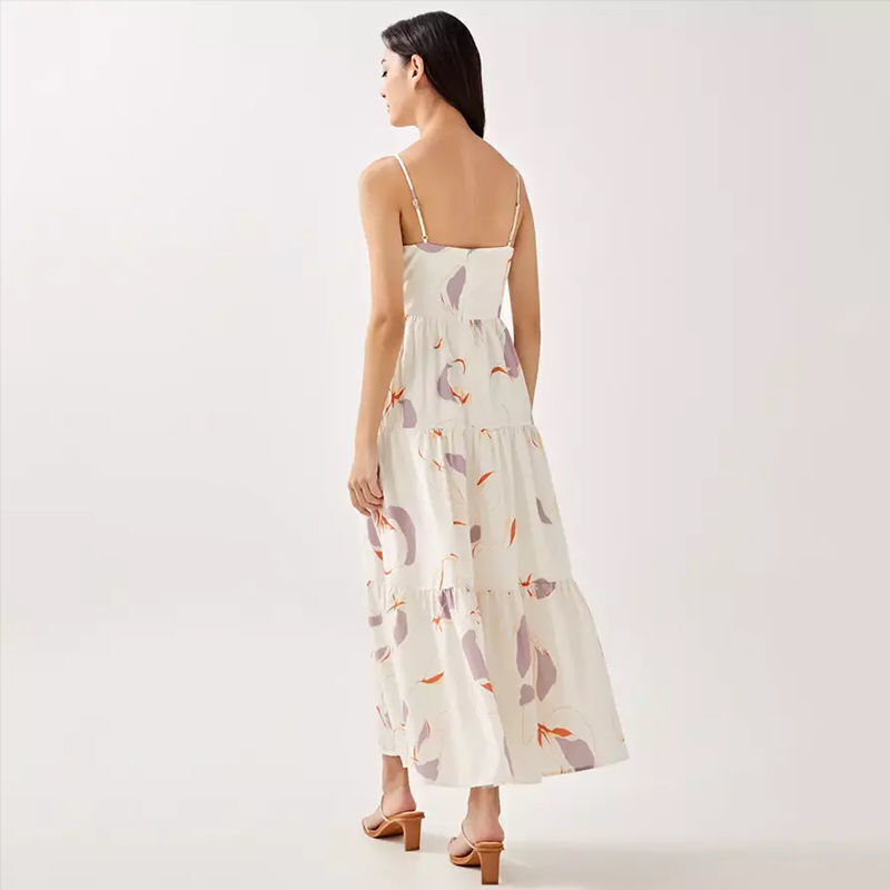 Buy Wholesale China Sundresses Tiered Ruched Panel White Dress In ...