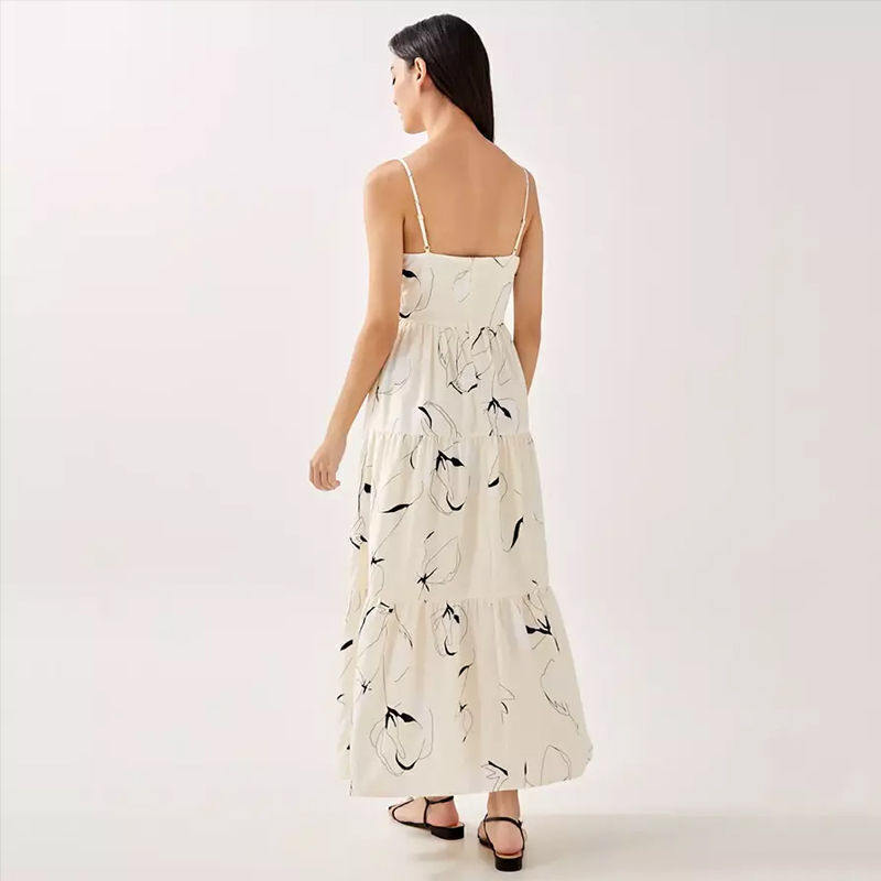 Buy Wholesale China Sundresses Tiered Ruched Panel White Dress In ...