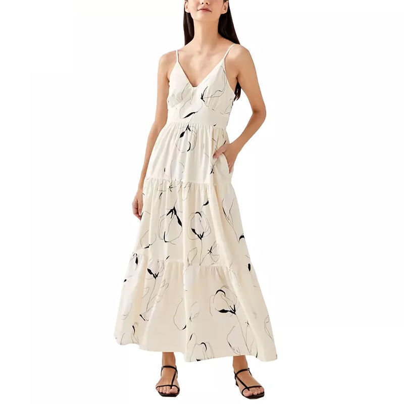 Buy Wholesale China Sundresses Tiered Ruched Panel White Dress In ...