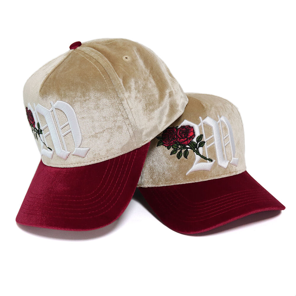 Buy Wholesale China Velvet Fabric 5 Panel Baseball Cap Embroidered Logo ...