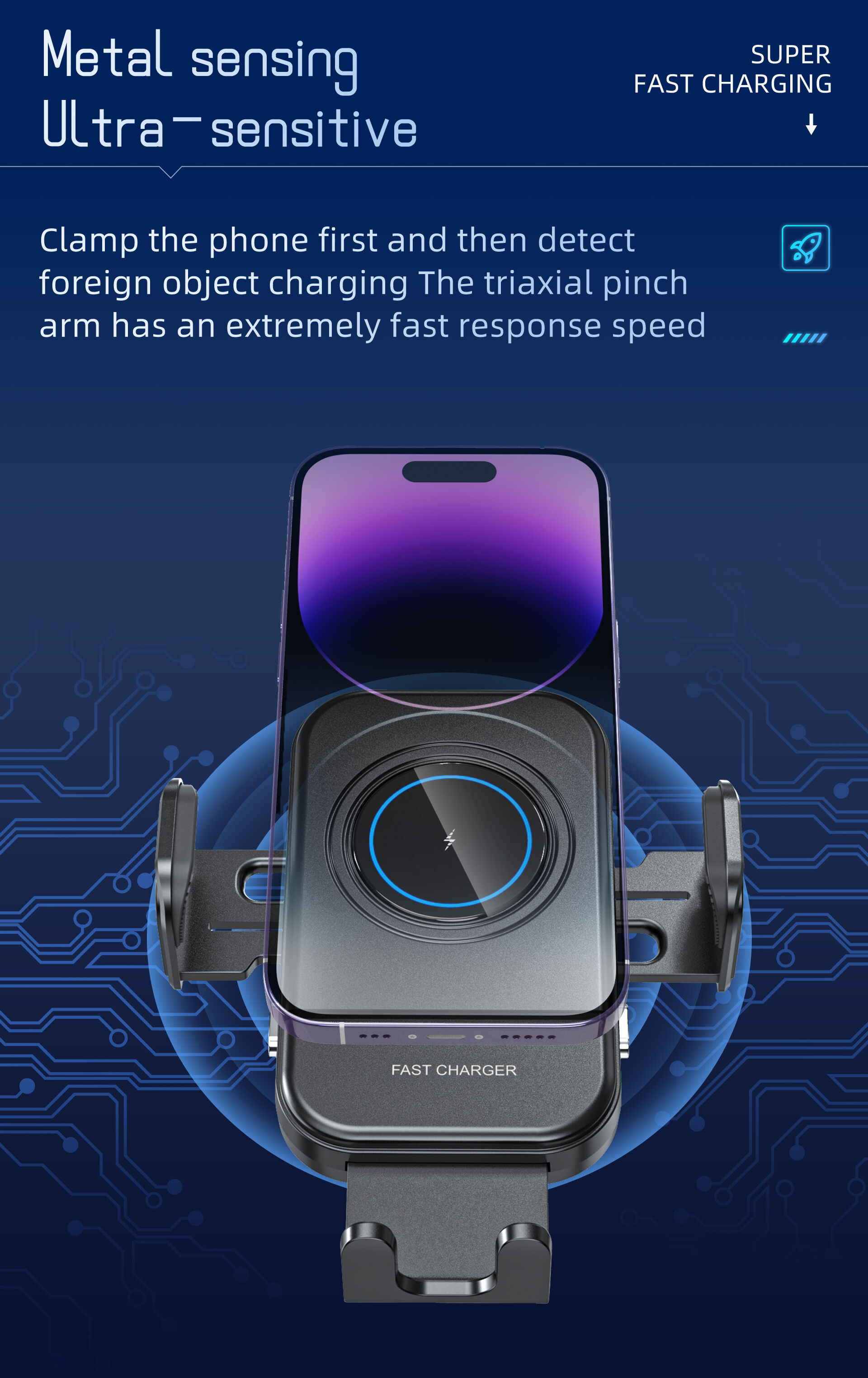 Buy Wholesale China 15w Auto-clamp Car Wireless Charger On Air Vent For ...
