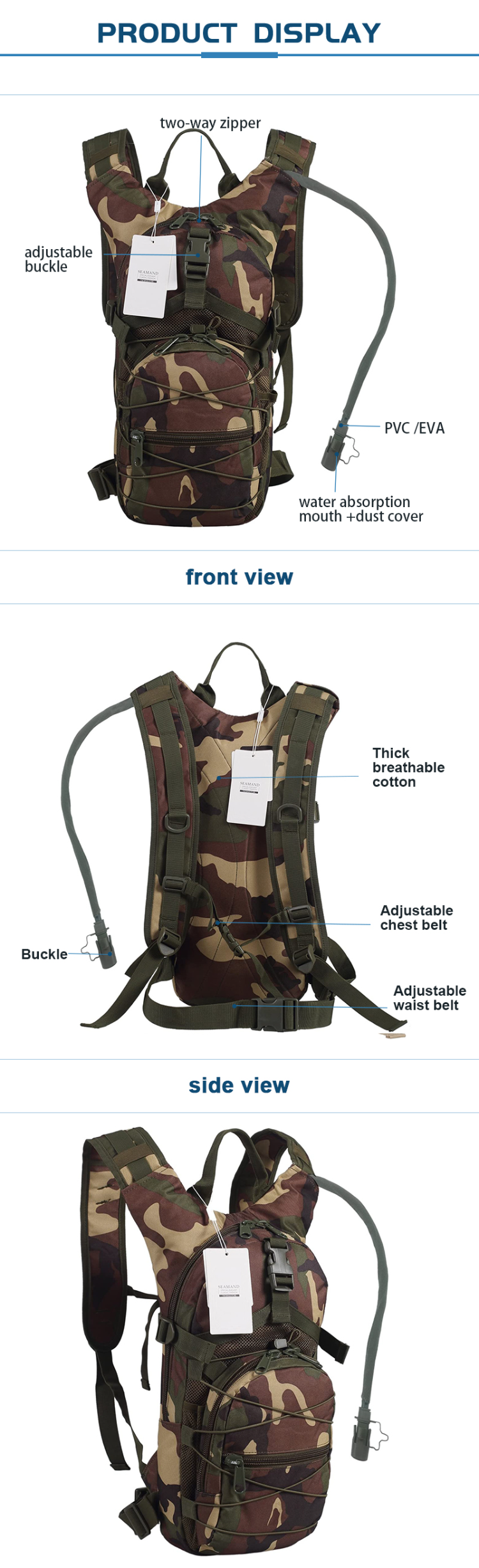 Double Safe Camouflage Tactical Hydration Backpack With Water Bladder ...
