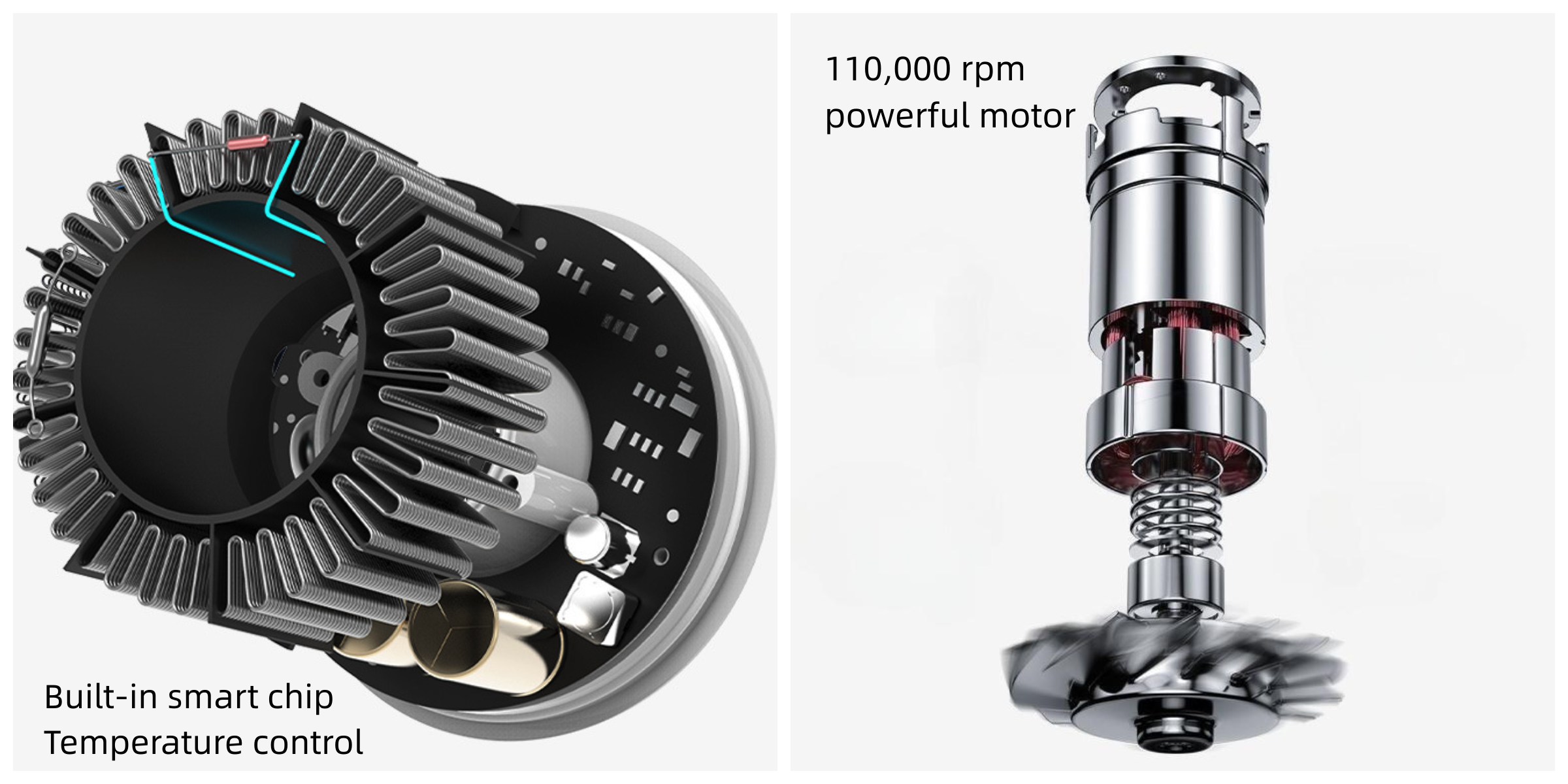 High Speed Fast Dry Blow Dryer 110000 Rpm Brushless Motor Ionic For ...