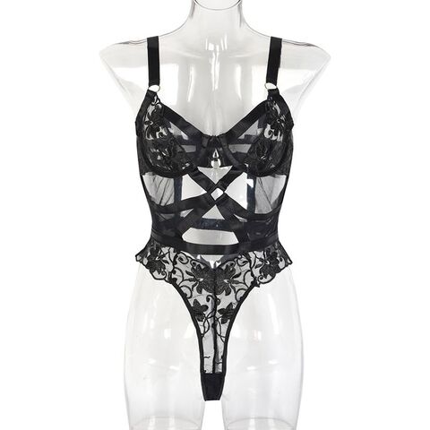 Black Rose One Piece Stretchy Crotchless Hollow Out Plus Black Rose One Piece Stretchy Crotchless Hollow Out Plus