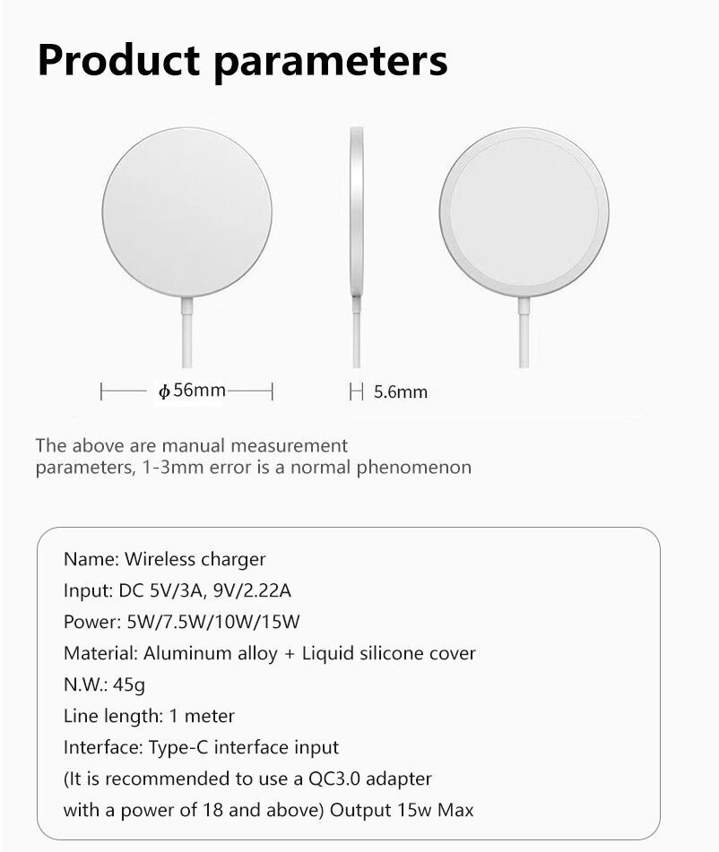 Buy Wholesale China Magnetic Wireless Charger Round Original Style With ...