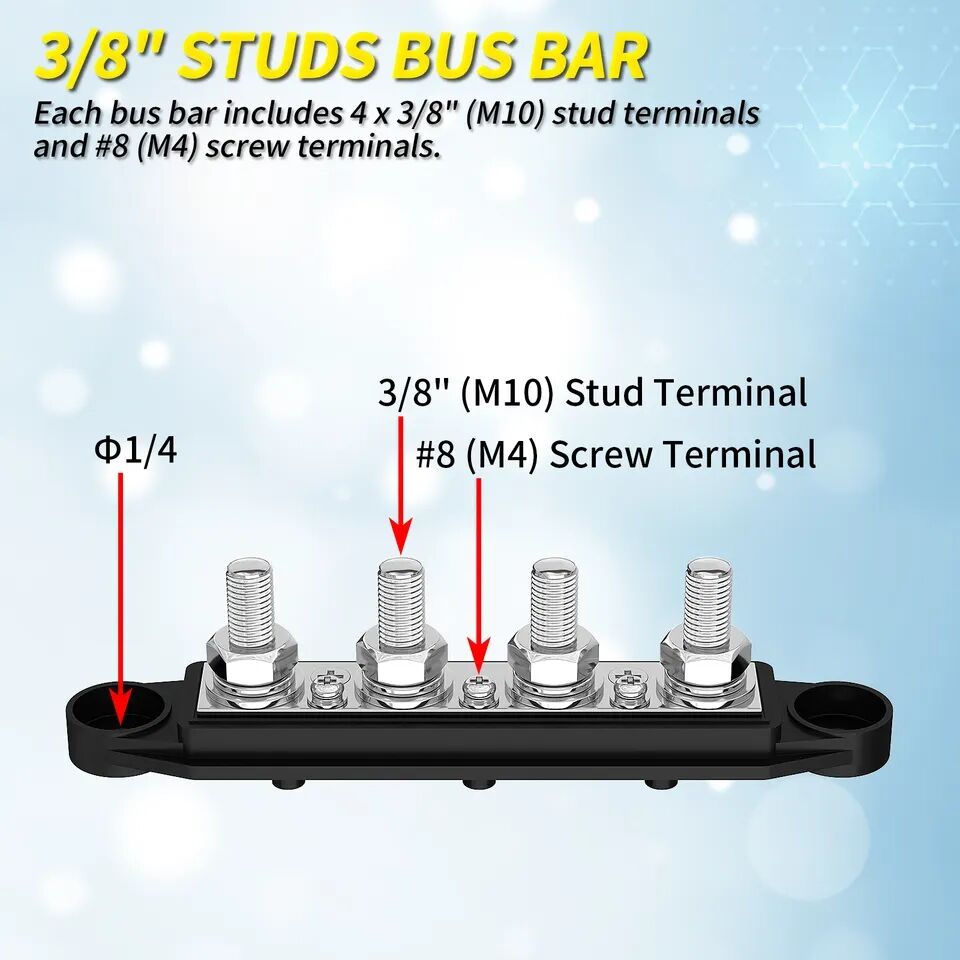 Buy Wholesale China Automatic Marine Electric Busbar 4 Stud 3/8" M10 Post Battery Power ...
