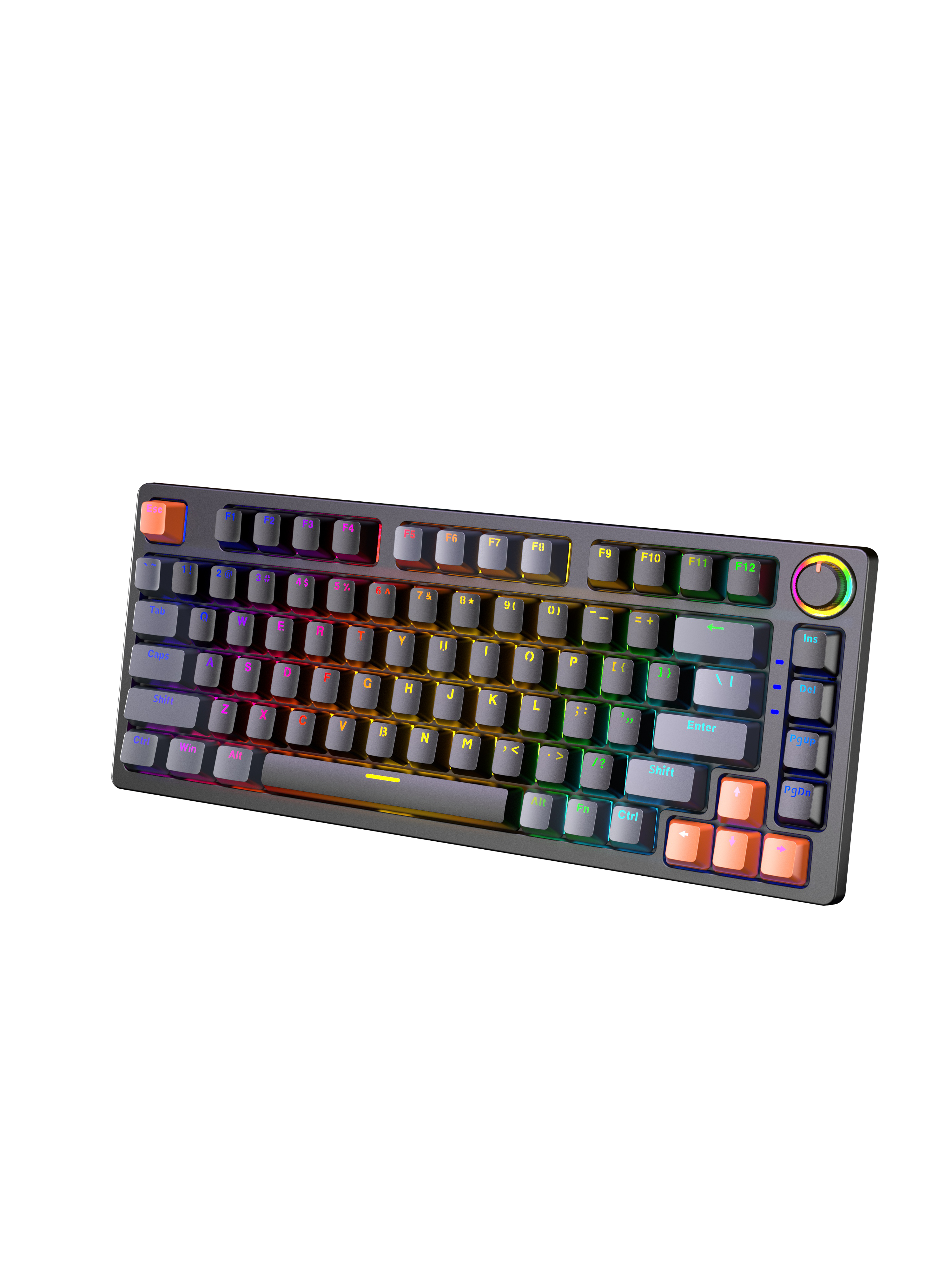 65% Mechanical Keyboard With Knobbed High-end Knob Three-mode Rgb ...