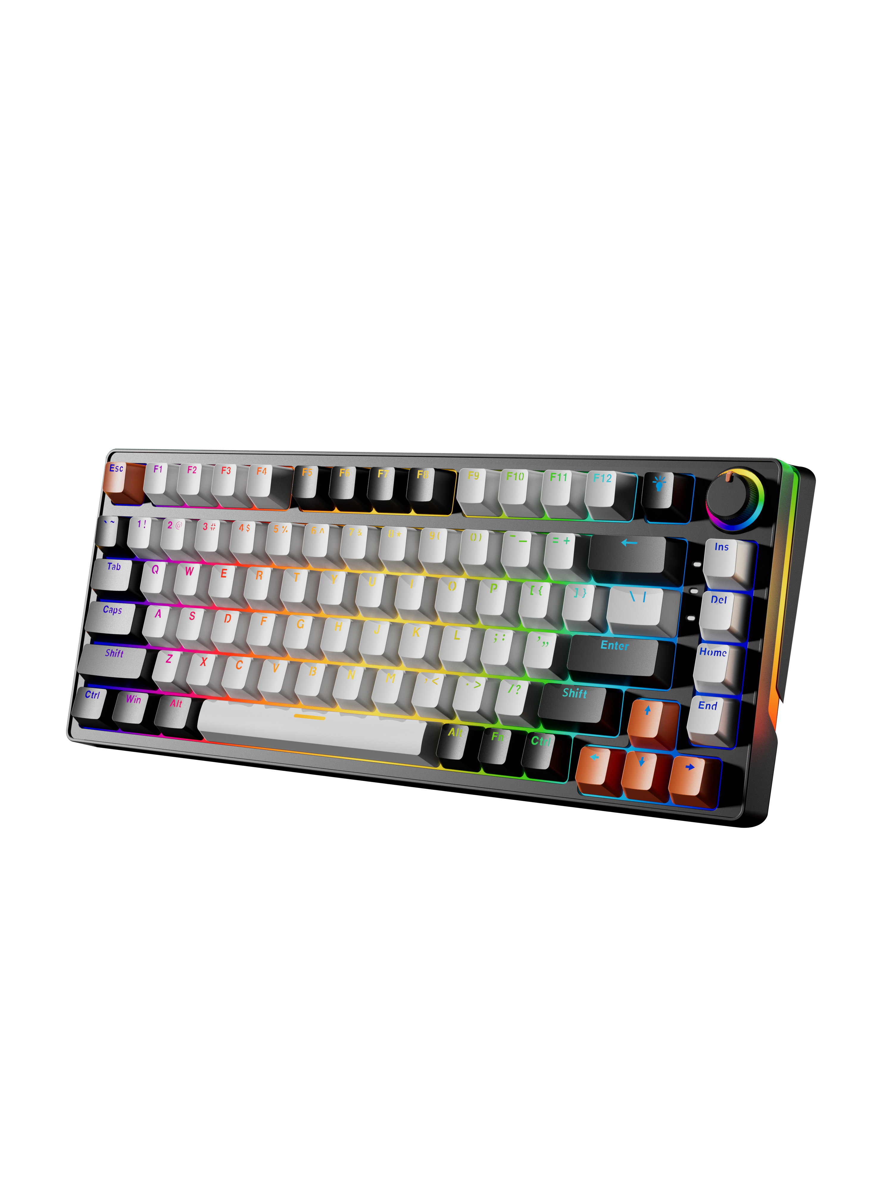 65% Mechanical Keyboard With Knobbed 2.4g+bt+wired Rgb Backlit High-end ...