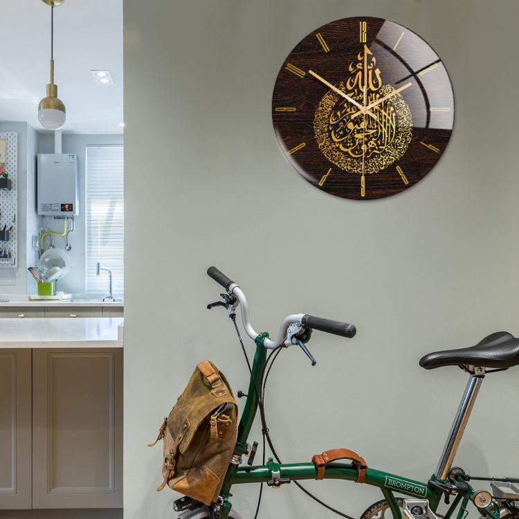 Wall Clock Islamic Muslim Round Wall Watch Home Decor Allah Quran ...