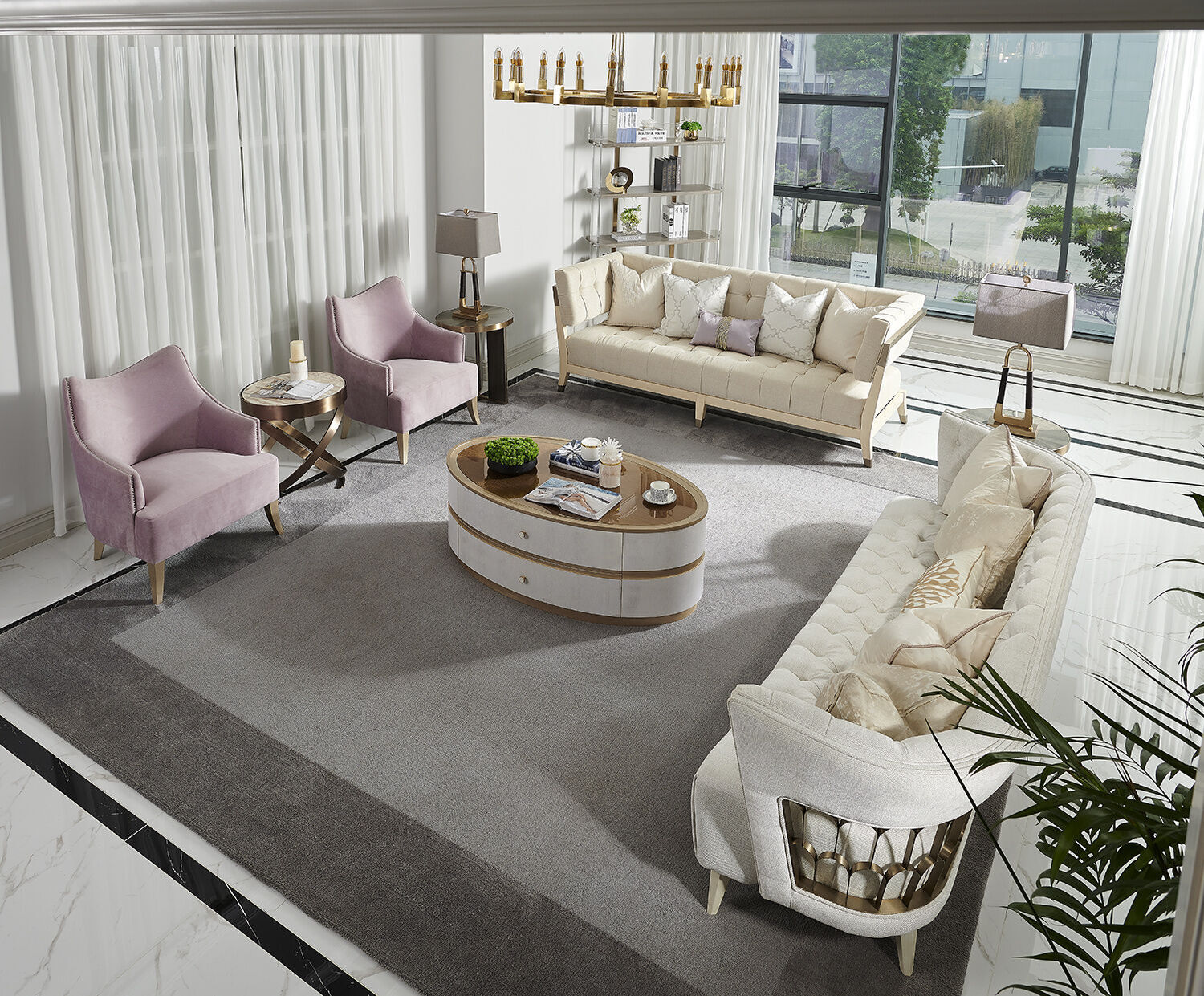 Hyatt Five Star Hotel Leather 3 Seater Fabric Movable Sectional Hotel ...