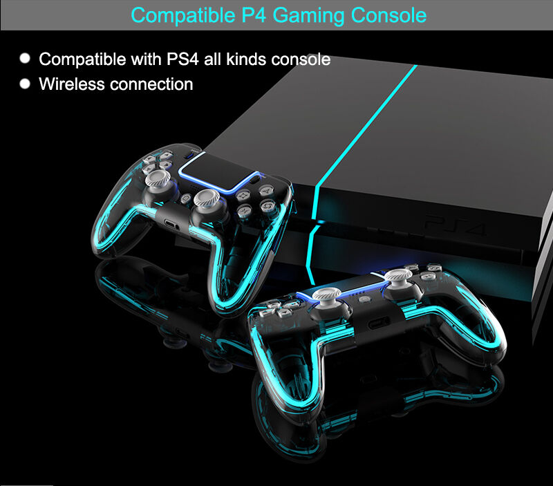 Rgb Lighting Hall Joystick Wireless Gamepad Game Controller For Ps4 ...