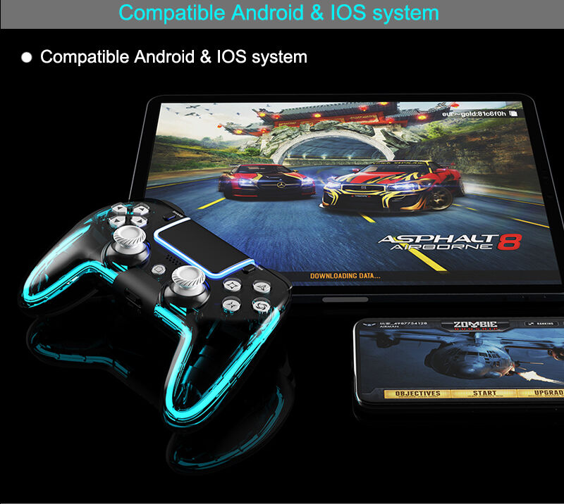 Rgb Lighting Hall Joystick Wireless Gamepad Game Controller For Ps4 ...