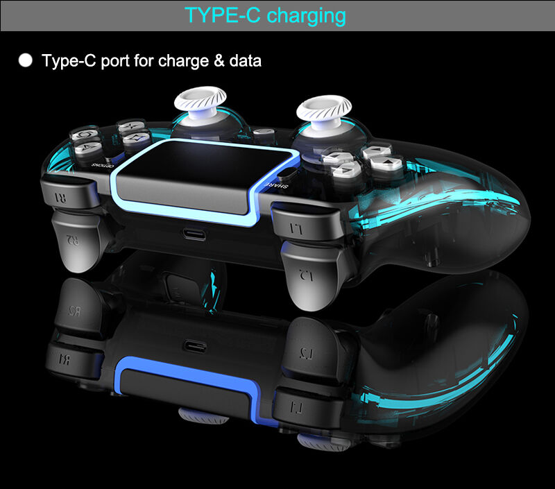 Rgb Lighting Hall Joystick Wireless Gamepad Game Controller For Ps4 ...