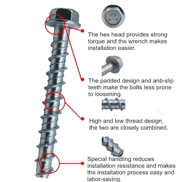 Professional Manufacturer Painting Flange Head Masonry Hex Self Concrete Tapping Screws ...