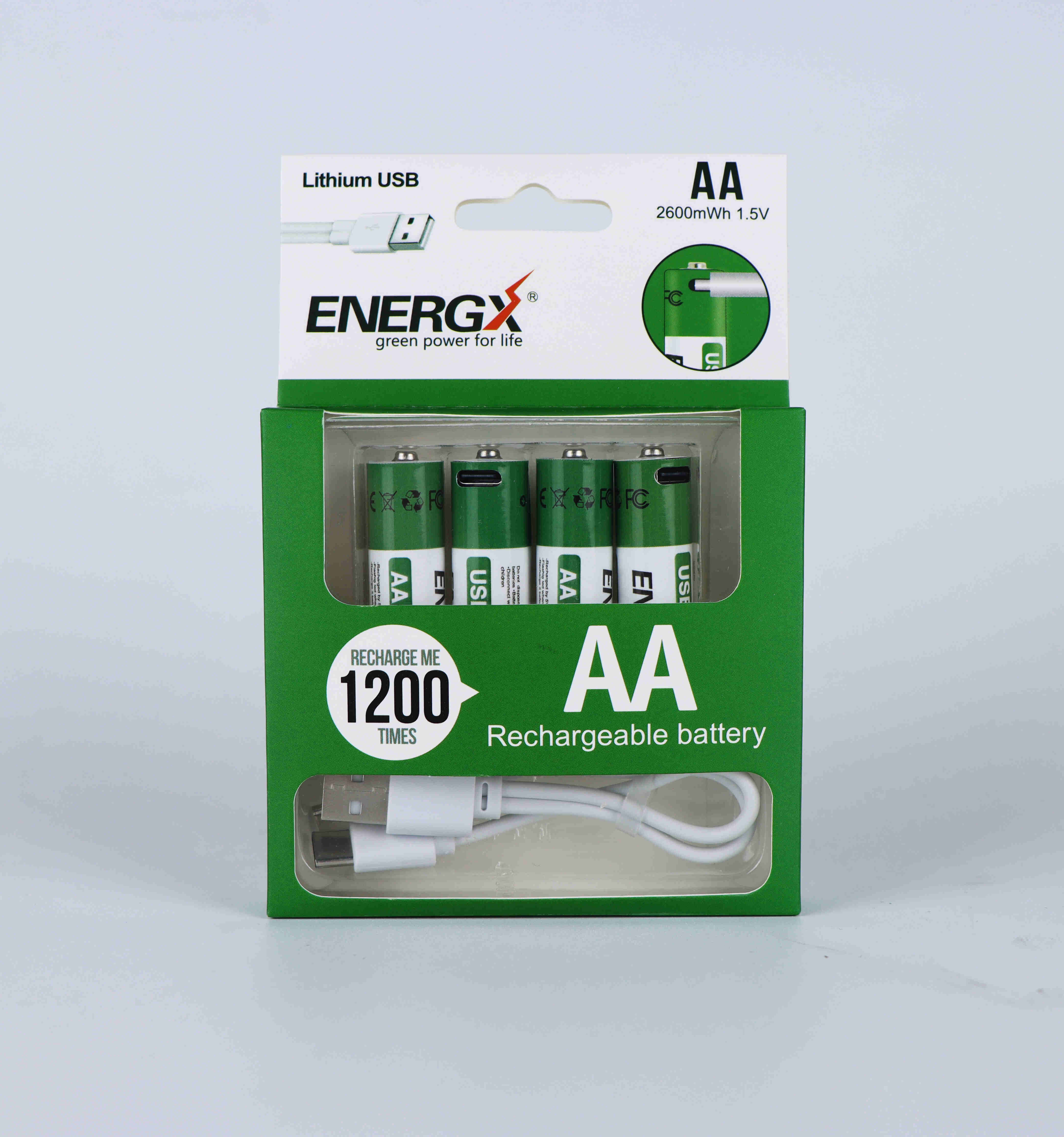 Buy Wholesale China Usb Aa 2600mwh Reusable Lithum Battery 4 Pack Type ...