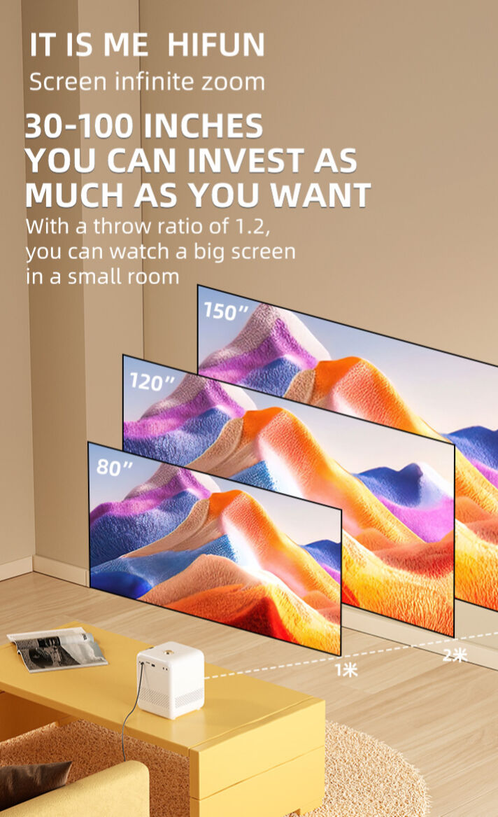 Hifun Cp500 Smart Android Projector 4k Support, Mini Portable Movie ...