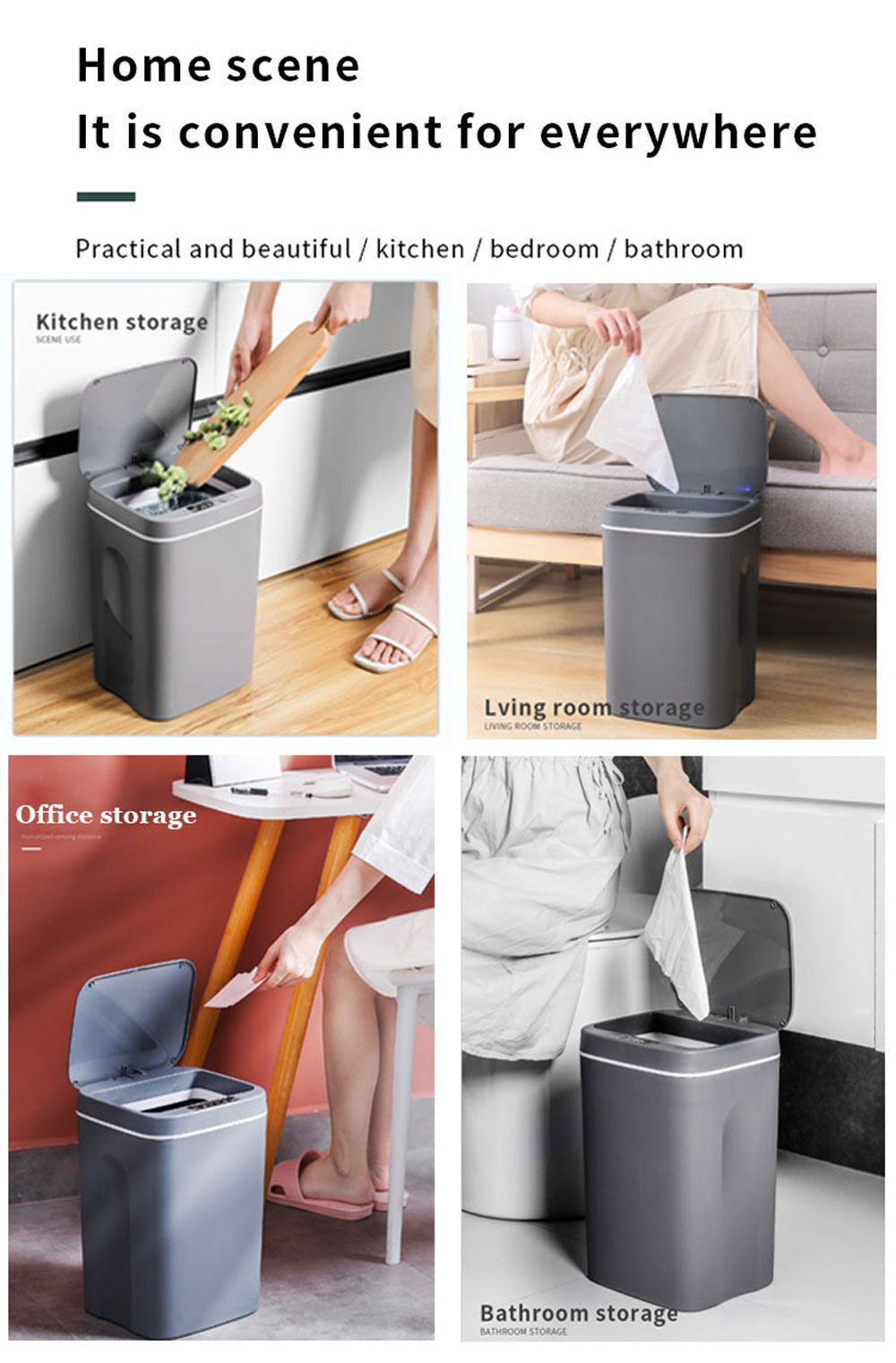 Wholesale Large Smart Trash Can 35l 40l 60l Sensor Operation Lid Big ...