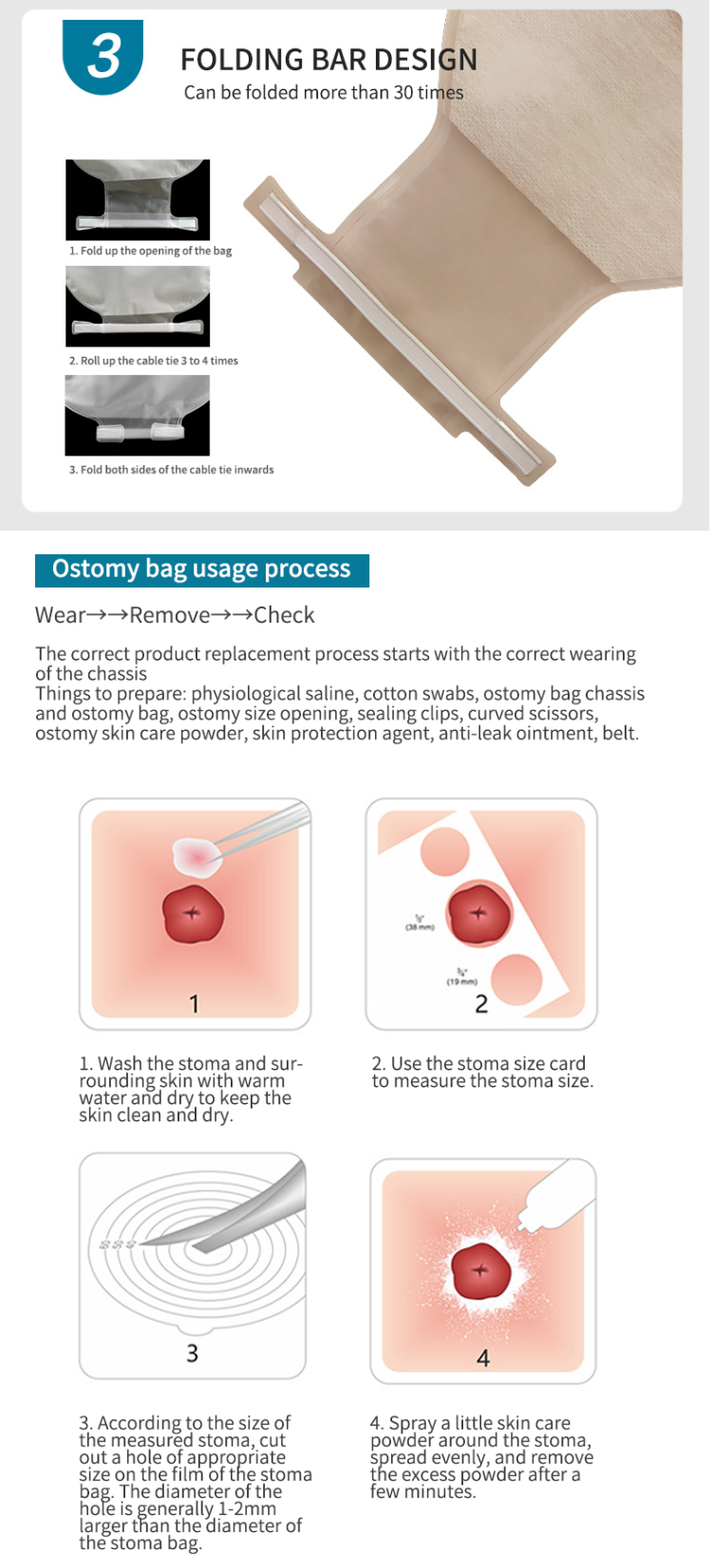 Factory Produced One/two Piece Medical Disposable Colostomy Bags Cover ...