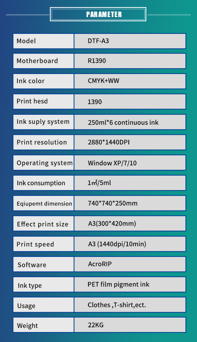 Buy Wholesale China Digital A3 Inkjet T-shirt Printing Machine Heat Transfer Pet Film Dtf ...