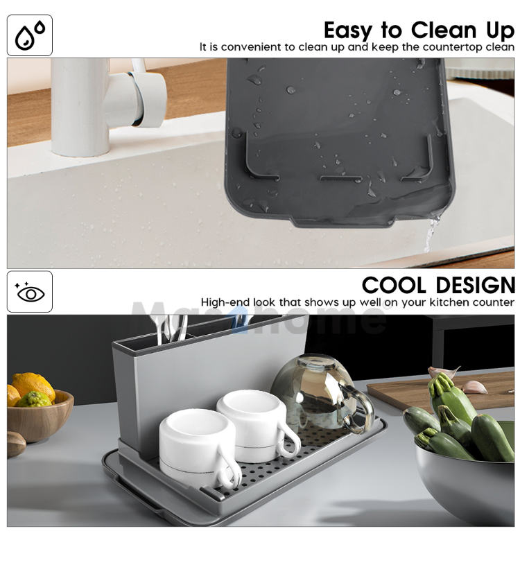 Masthome Newly Kitchen Plastic Folding Tidy Unique Sink Organizer Brush ...