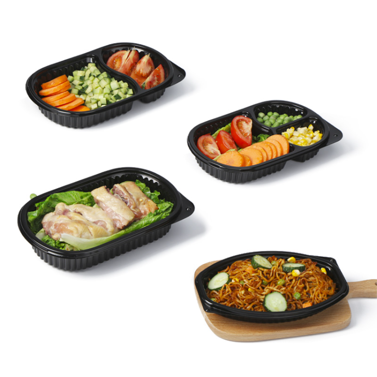 Stack Chinese Black Plastic Microwavable Takeaway Eco Friendly Take Out ...