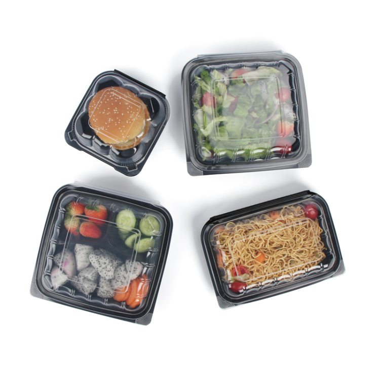Stack Chinese Black Plastic Microwavable Takeaway Eco Friendly Take Out ...