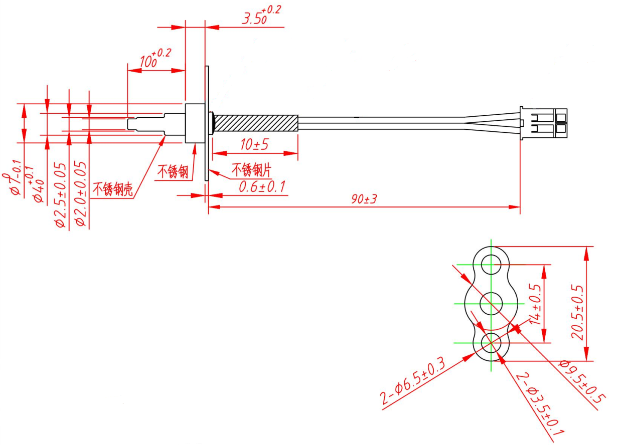 Cwf2r90=8.874kf3950 Stainless Steel Bullet Temp Sensor For Water Heater ...