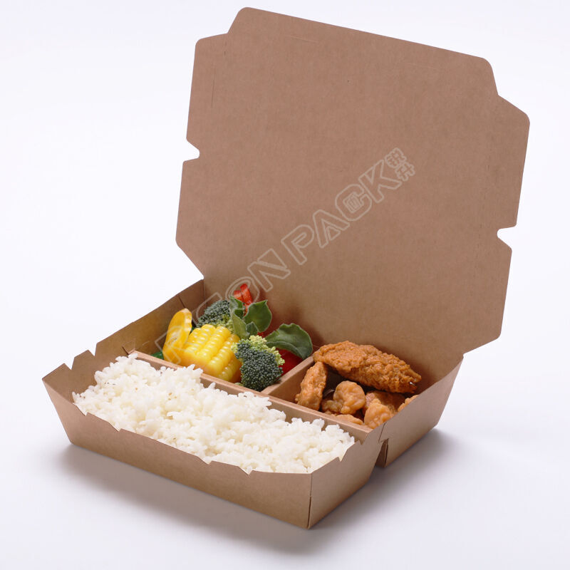 Buy Wholesale China Multi Compartments 4 Grids Kraft Paper Lunch Box ...