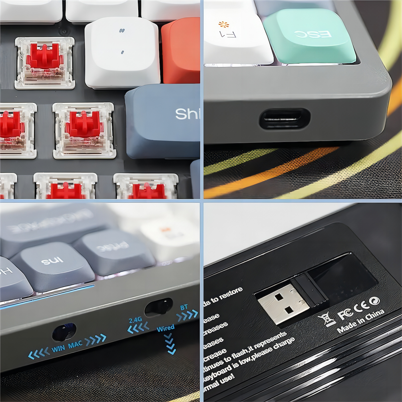 Buy Wholesale China 2.4g+bt+wired Tri-mode, 75% Low-profile Mechanical ...