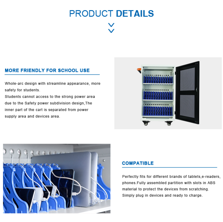 Buy Wholesale China 36 Pcs Laptop Tablet Charging Cart With Wheels Educational Charging Cabinet ...