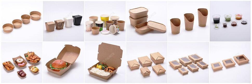 Kraft Paper 2100ml Food Packaging Box With Transparent Window Paper ...