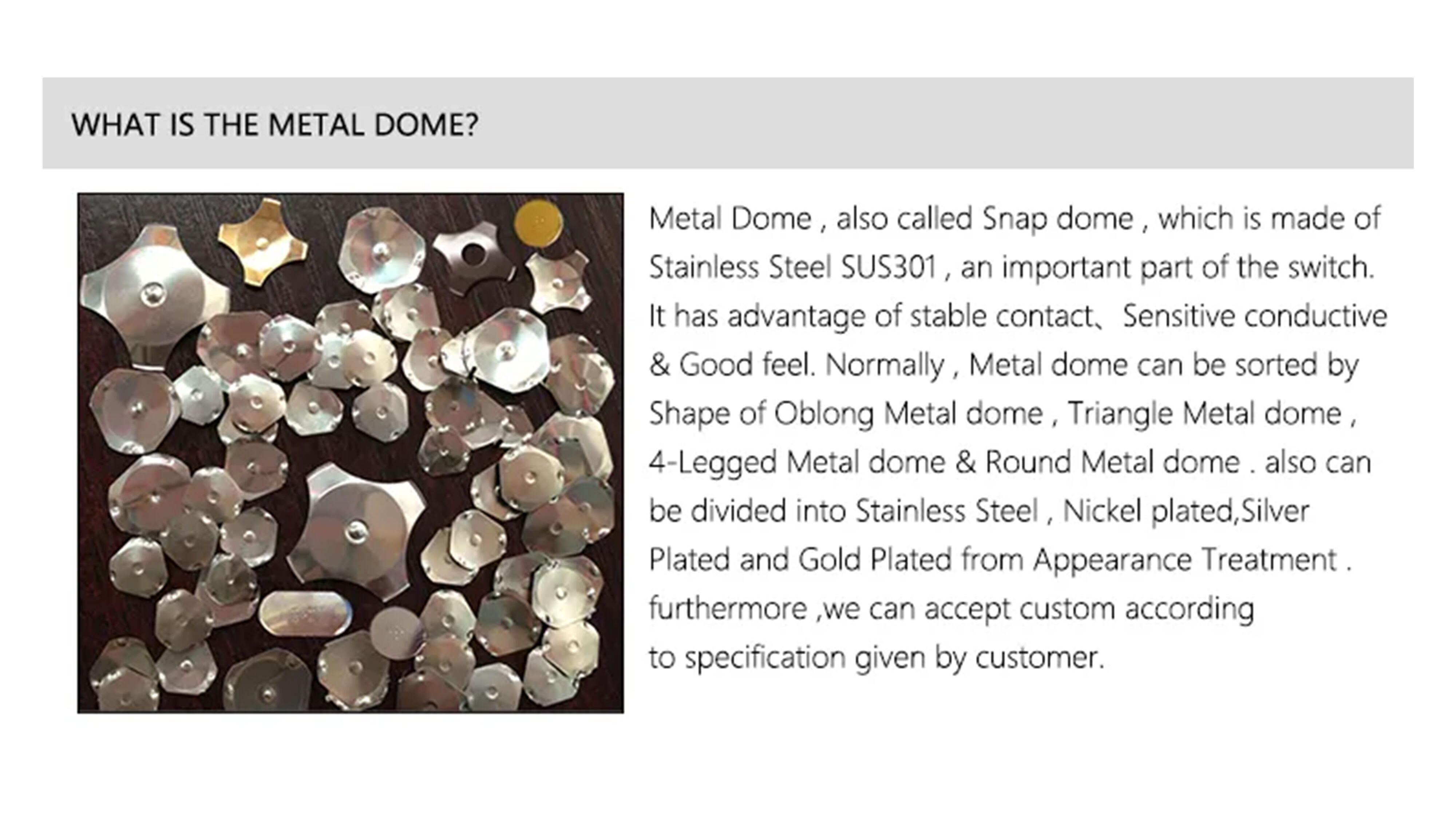 Buy Wholesale China New Arrivals Control Panel Plastic Shell Metal Dome ...