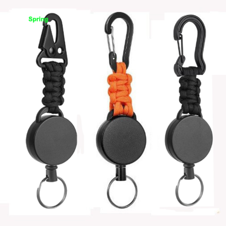 High Stretch Easy To Pull 4cm Black Plastic Round Retractable Badge ...