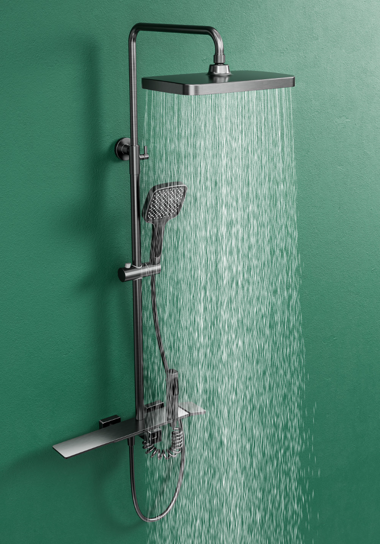 New Trend Design Modern Style Gun Metal Grey Color Water Saving ...