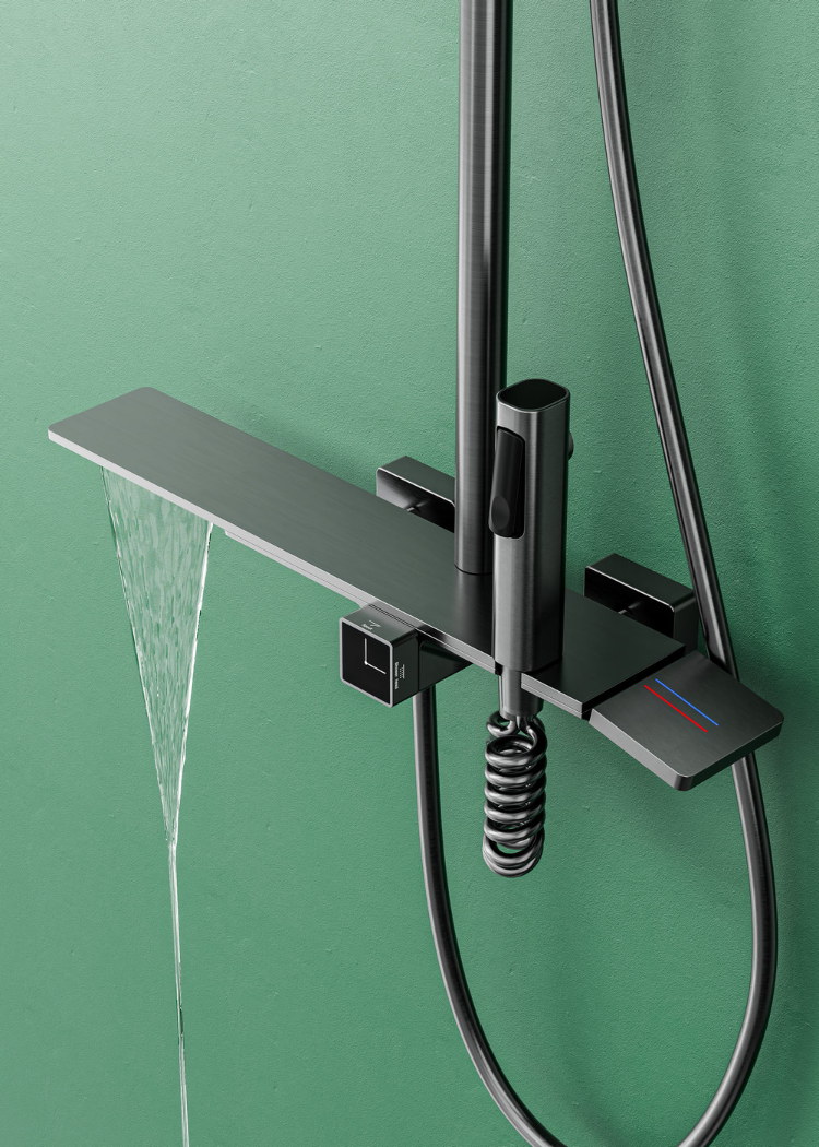 New Trend Design Modern Style Gun Metal Grey Color Water Saving ...