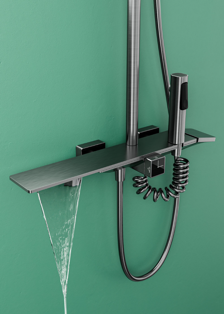 New Trend Design Modern Style Gun Metal Grey Color Water Saving ...