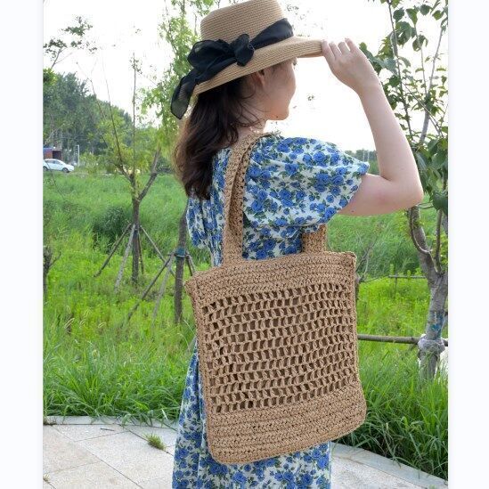 Buy Wholesale China Paper Straw Bag Popular Beach Bag Crochet Shoulder ...