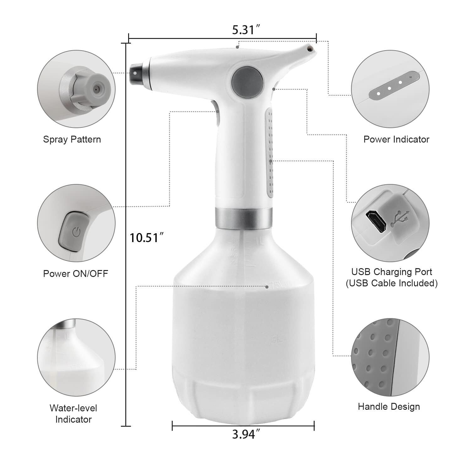 Buy Wholesale China 0.26 Gallon Electric Spray Bottle Plant Adjustable ...