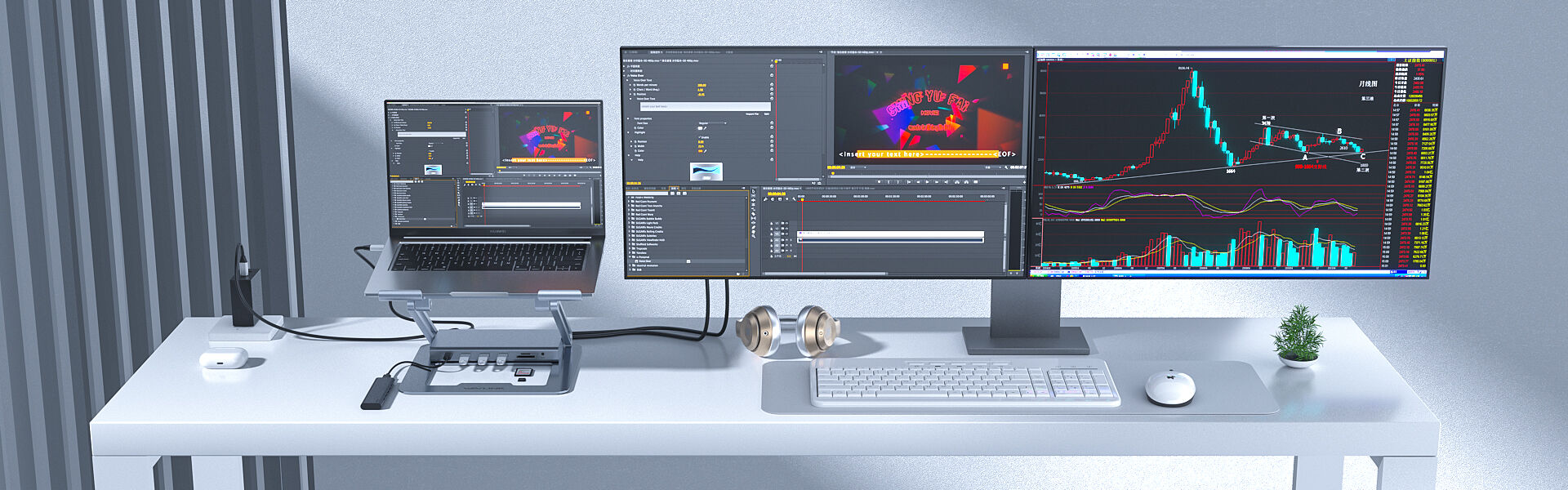 Buy Wholesale China Ergonomics Laptop Stand With Usb-c Dual Display 13-in-1 Displaylink Docking ...