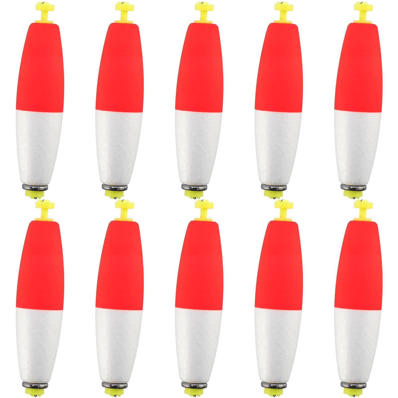 10 Pack Cigar Bass Trout Crappie Panfish Sea Bobbers Weighted Fishing ...