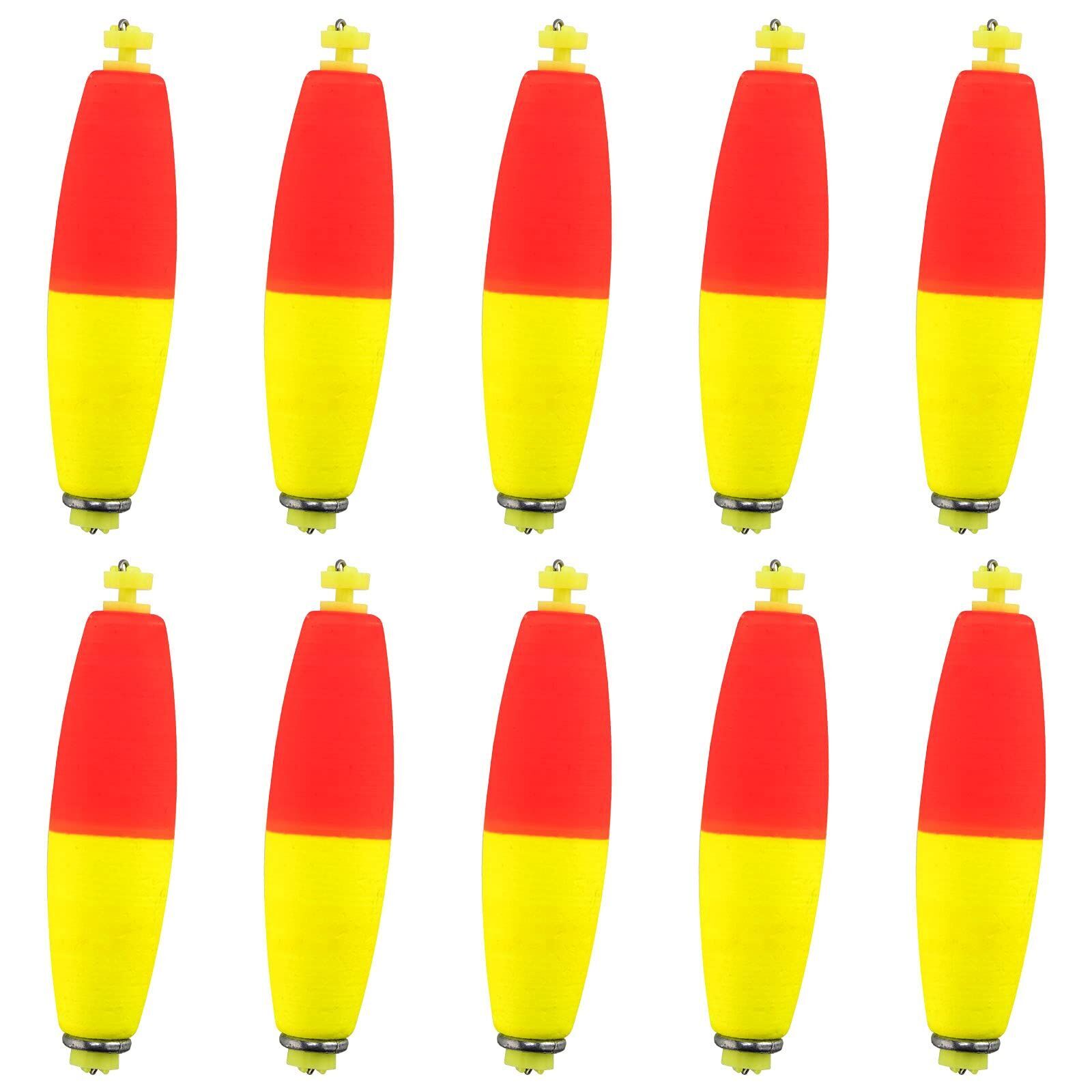 10 Pack Cigar Bass Trout Crappie Panfish Sea Bobbers Weighted Fishing ...