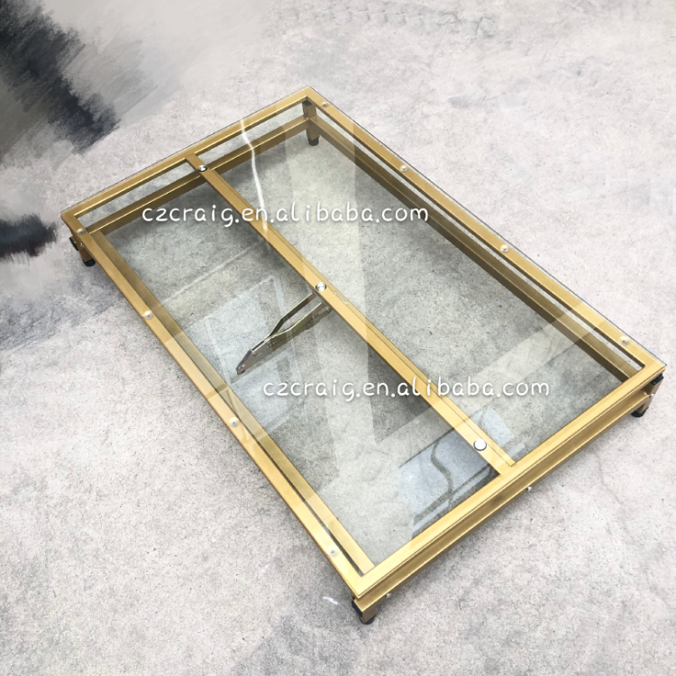 Buy Wholesale China New Design Golden Metal Frame Glass Drafting Table ...