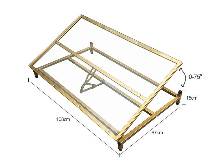 Buy Wholesale China New Design Golden Metal Frame Glass Drafting Table ...