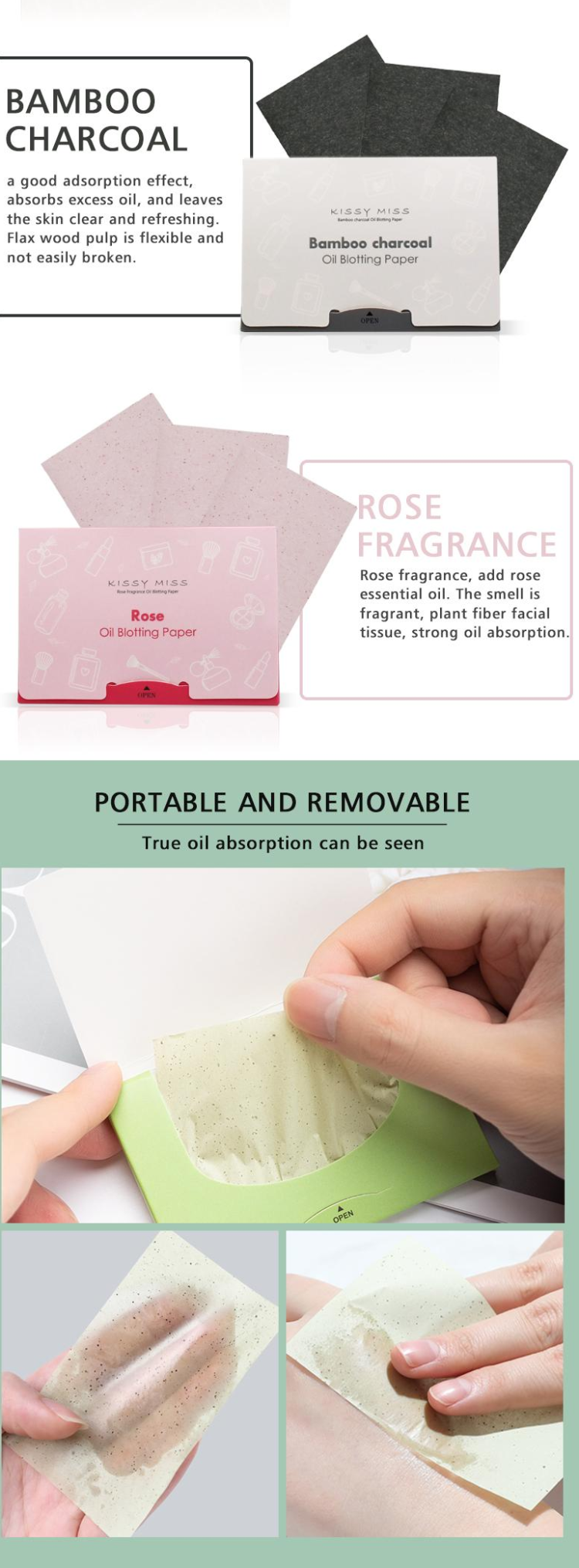 Wholesale Custom English Pack Portable Facial Blotting Paper Oil ...